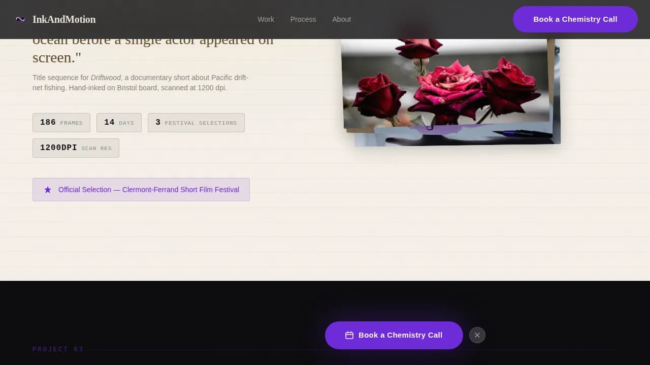Cel — Artisan Animator Portfolio Landing Page Template | Build Fully ...