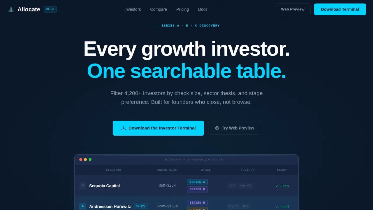 Allocate — Smart Investment Discovery Landing Page Template Template ...