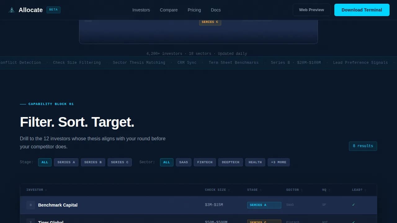 Allocate — Smart Investment Discovery Landing Page Template Template ...