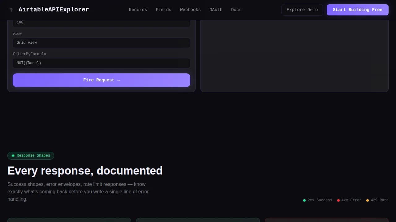 Airtable — Dynamic API Reference Landing Page Template Template | Build ...