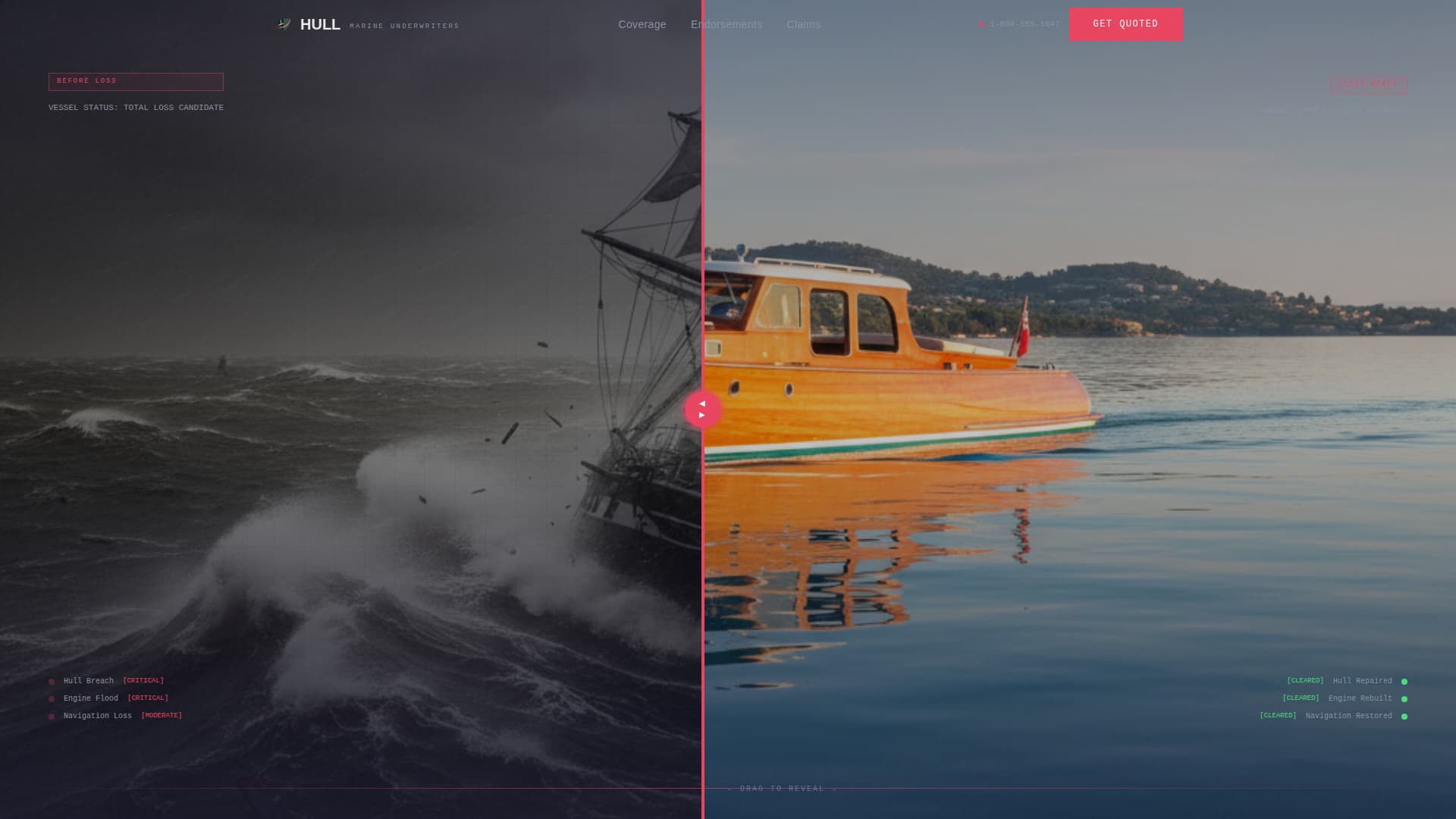 Hull - Marine Insurance Agency Landing Page Template