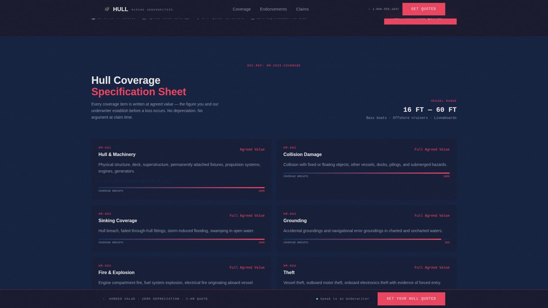 Hull - Marine Insurance Agency Landing Page Template