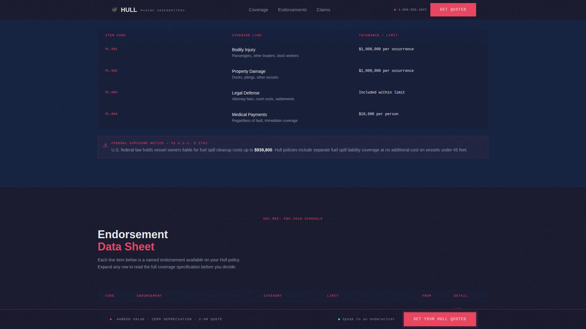 Hull - Marine Insurance Agency Landing Page Template