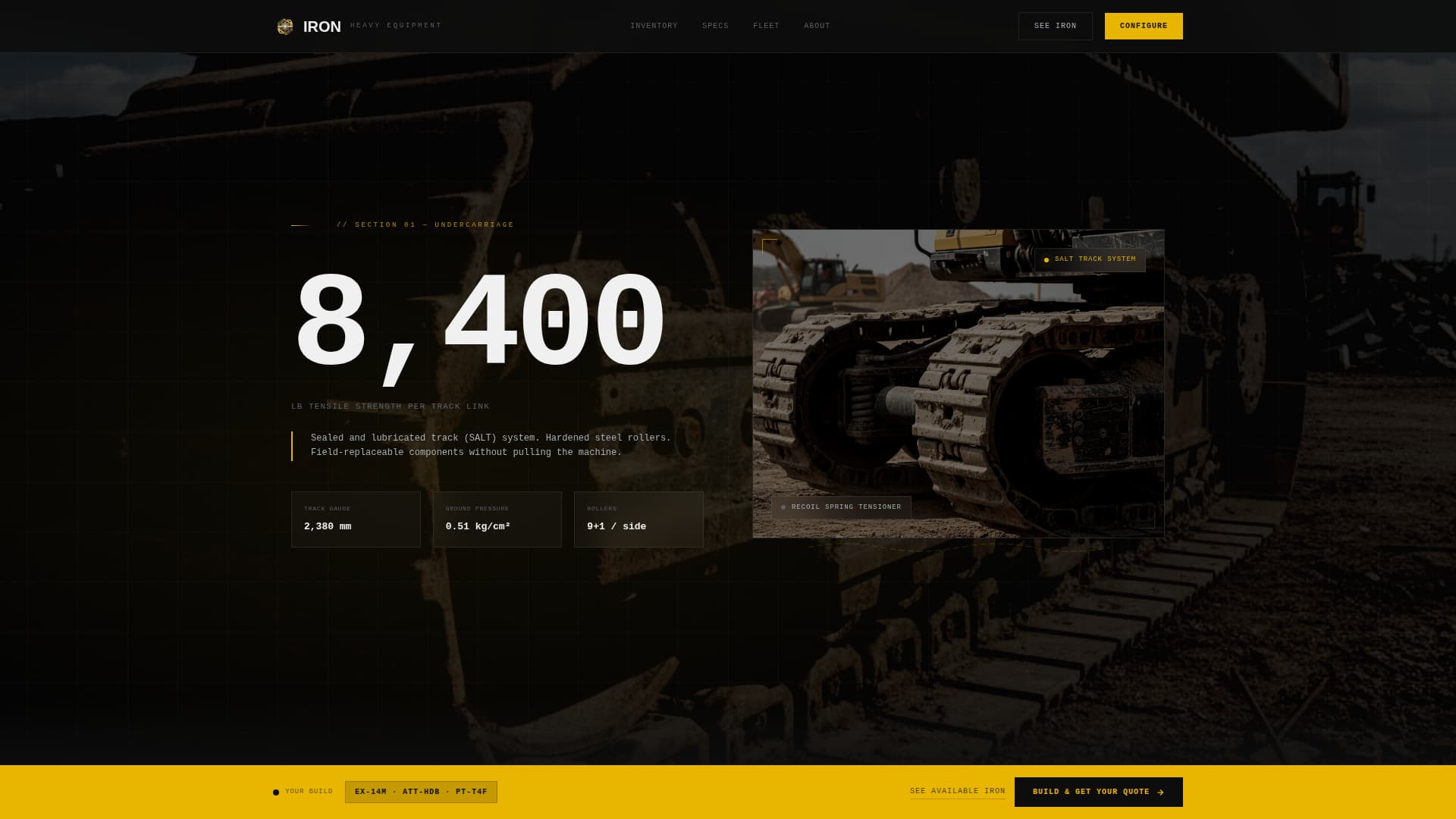 Iron, Heavy Equipment Dealer Landing Page Template