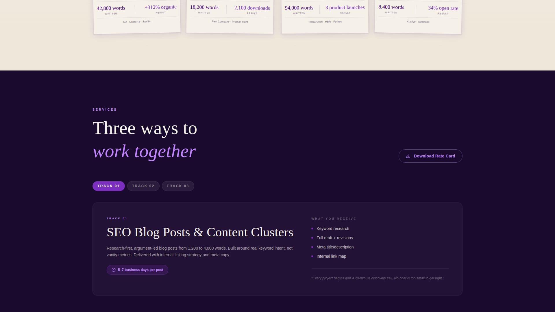 Byline - Compelling Contentwriter Landing Page Template | Build Fully ...