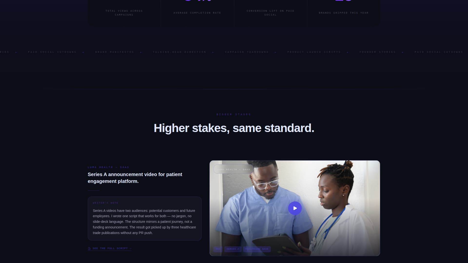 Byline - Cinematic Writer Landing Page Template | Build Fully ...