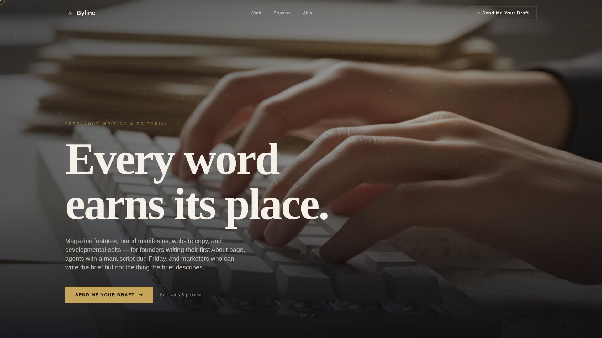 Byline - Compelling Freelancewriter Landing Page Template | Build Fully ...