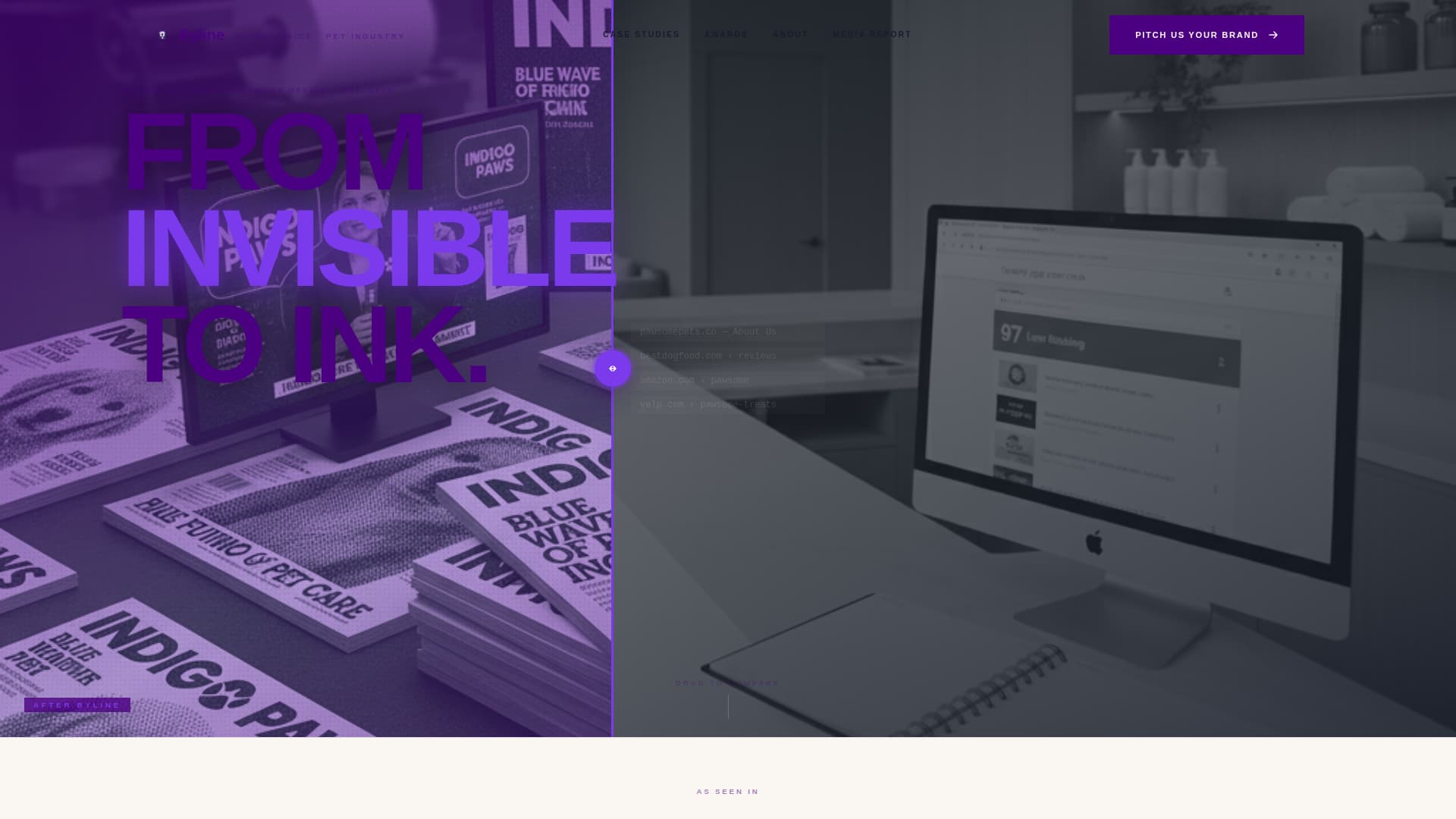 Byline - Awardwinning Petcare Landing Page Template | Build Fully ...