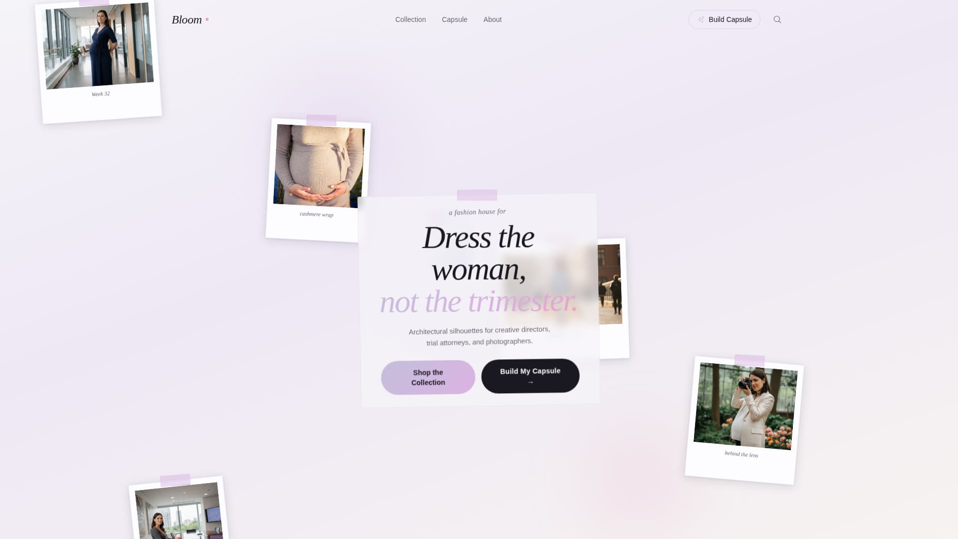 Bloom - Architectural Maternity Landing Page Template Template | Build ...