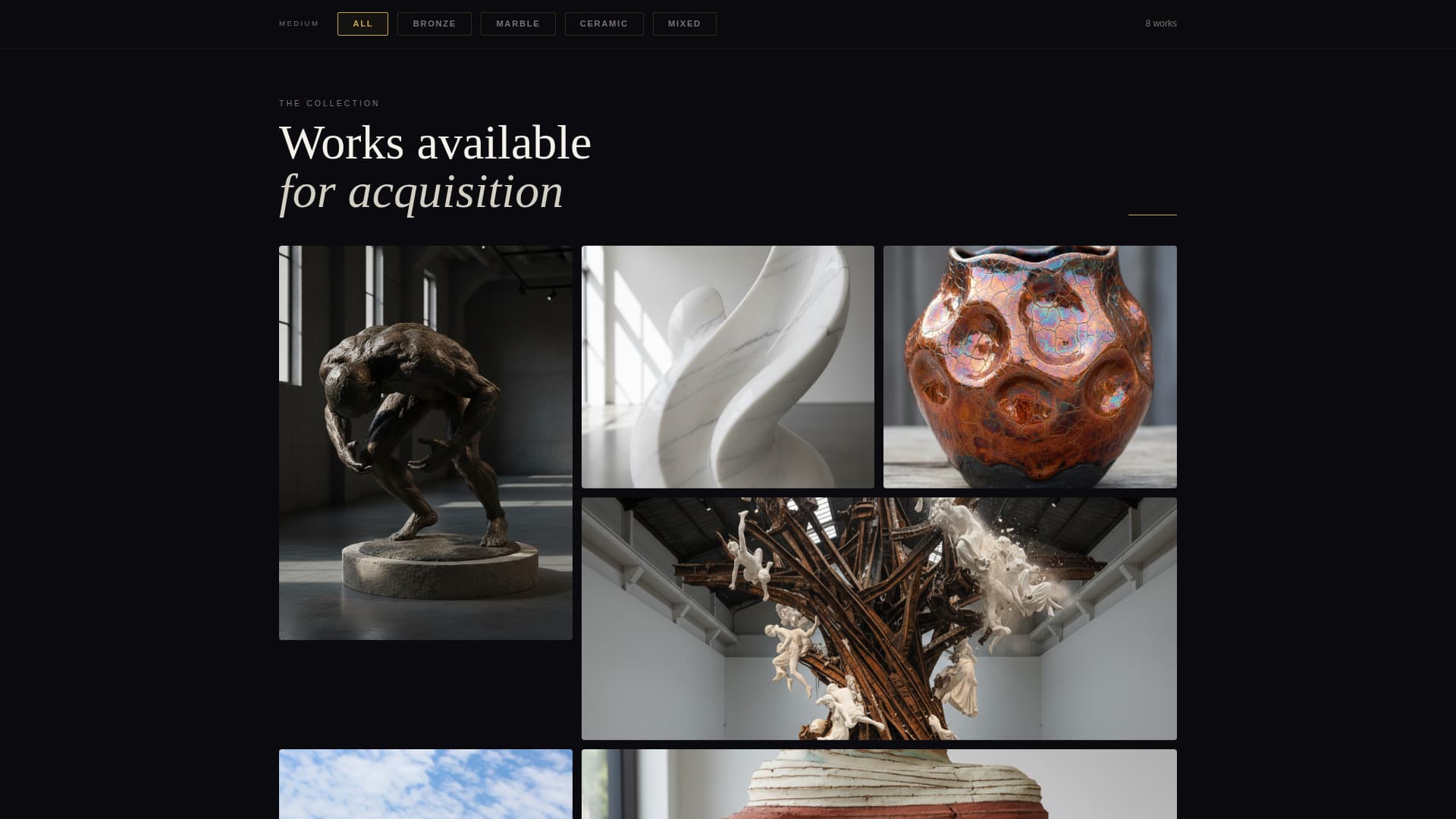 Chisel - Captivating Sculptor Landing Page Template | Build Fully ...