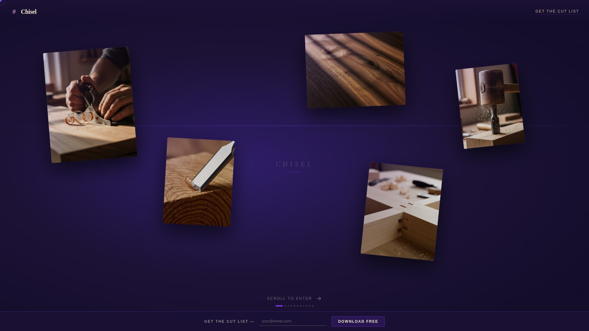 Chisel - Immersive Woodworker Landing Page Template | Build Fully ...