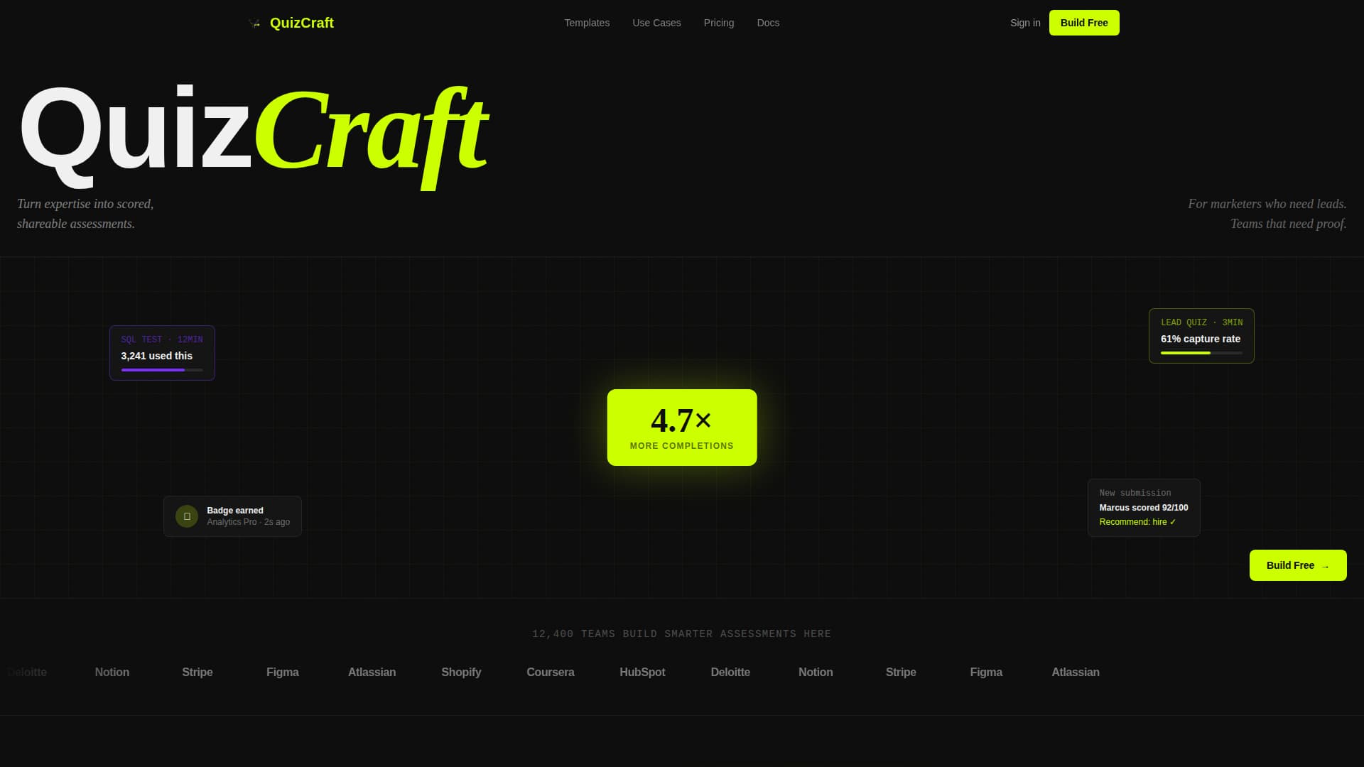 Assess - Powerful Quiz Builder Landing Page Template Template | Build ...