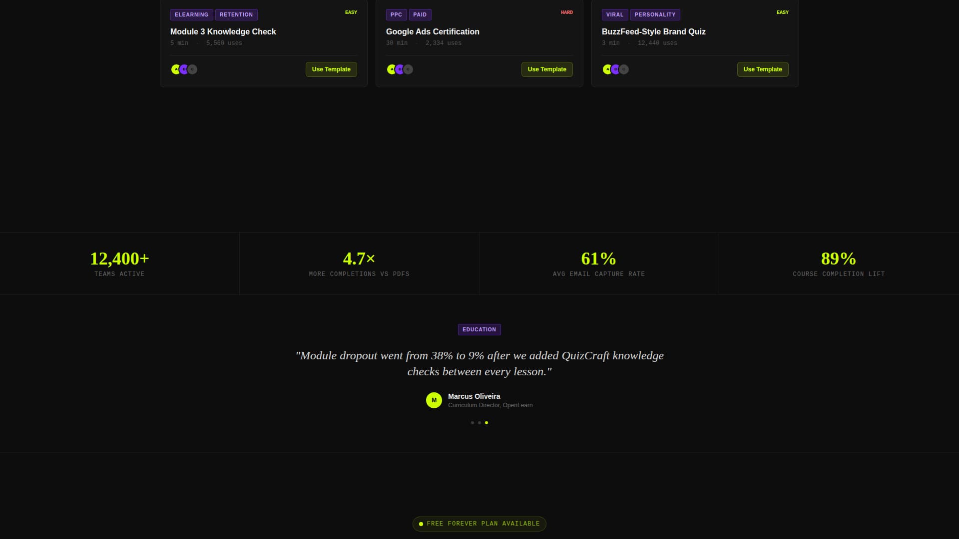 Assess - Powerful Quiz Builder Landing Page Template Template | Build ...