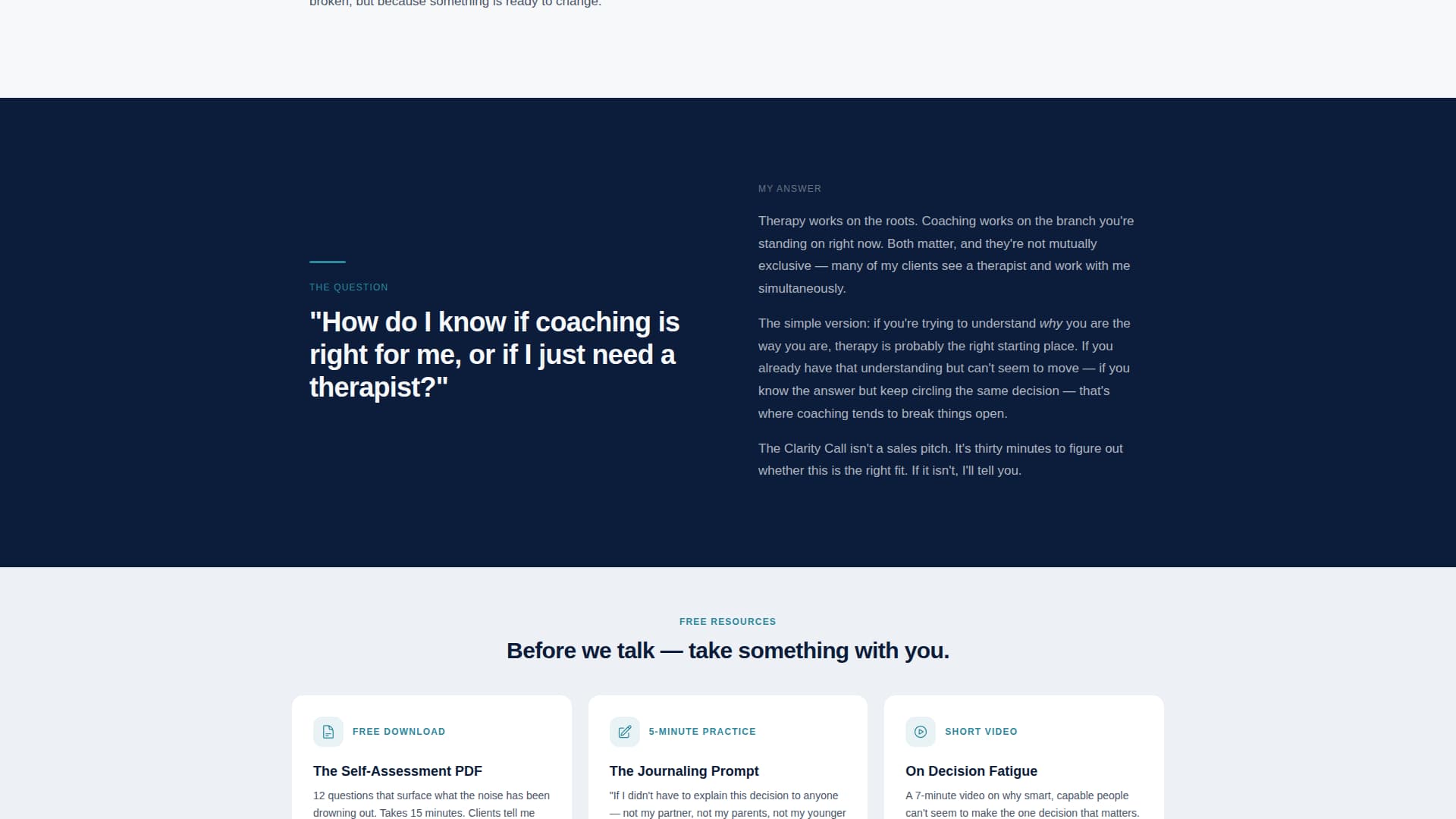Clarity - Authoritative Lifecoach Landing Page Template Template ...