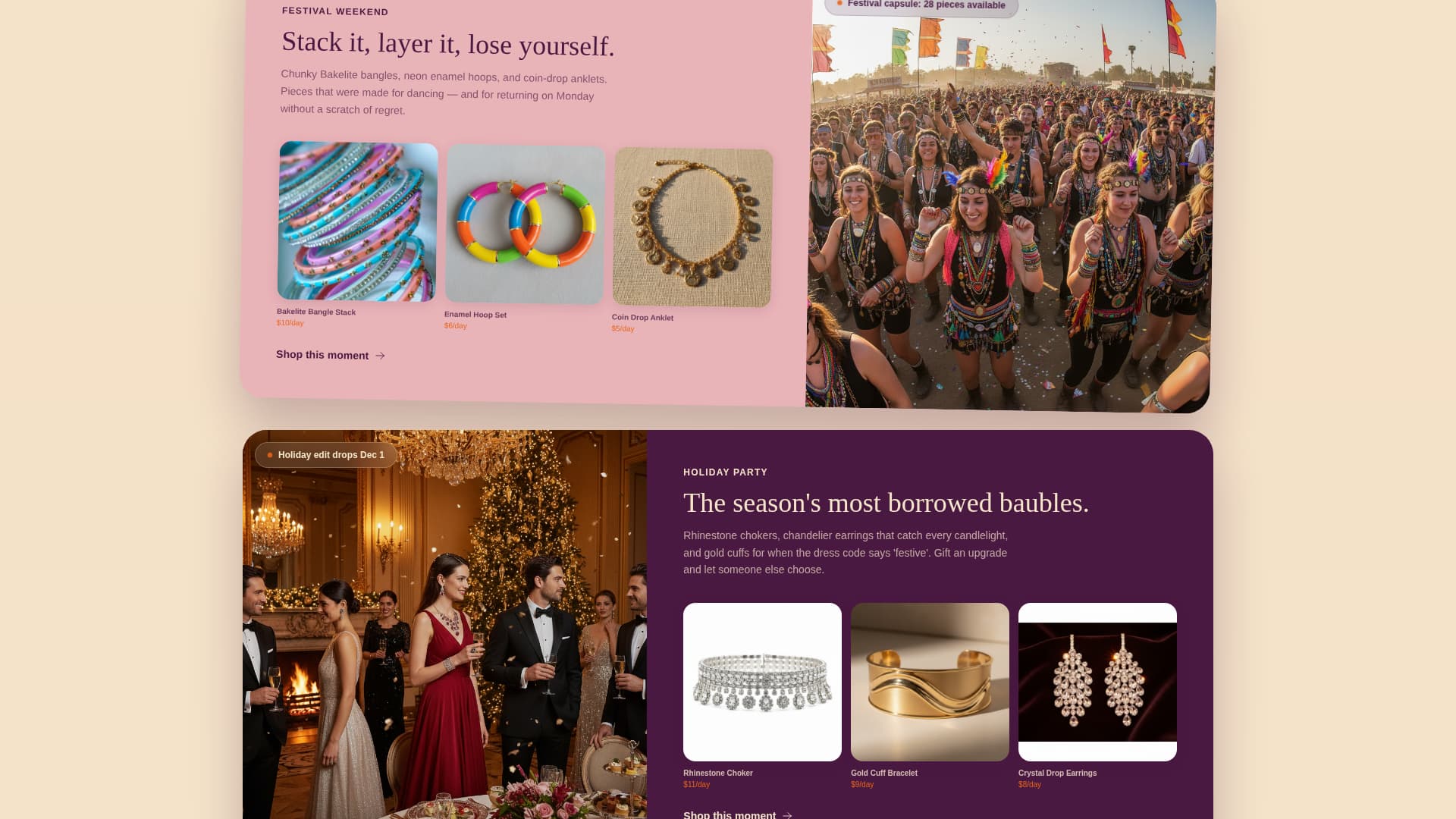 Adorn - Luxe Jewelryrental Landing Page Template Template | Build Fully ...