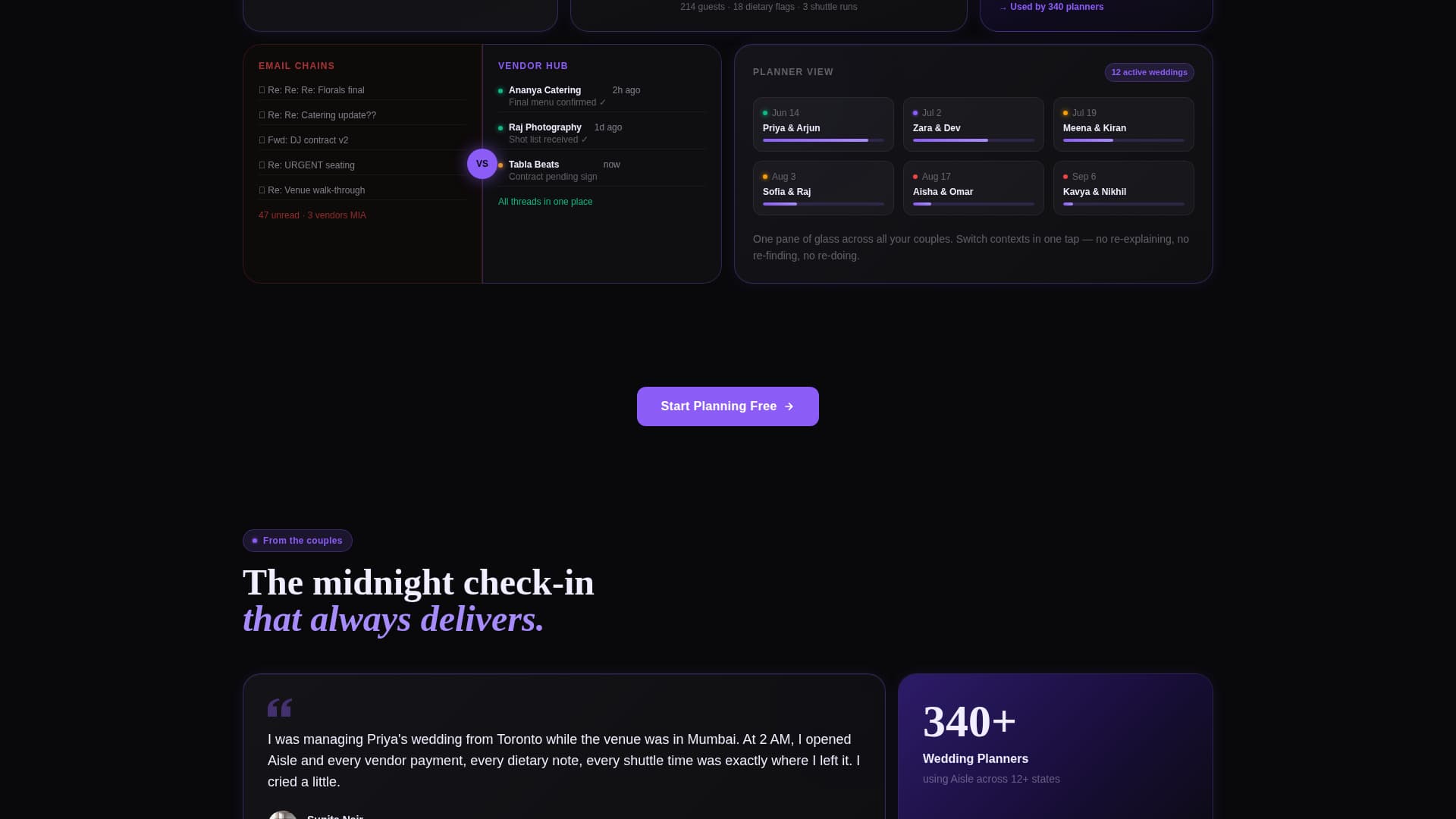 Aisle - Powerful Wedding Landing Page Template Template | Build Fully ...