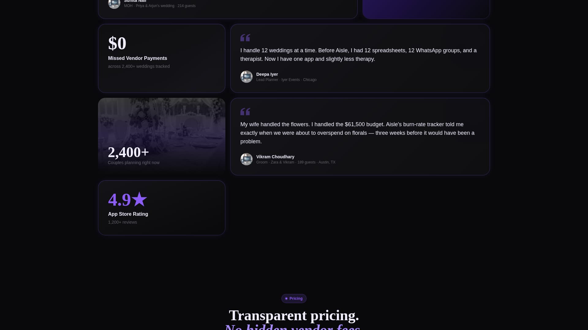 Aisle - Powerful Wedding Landing Page Template Template | Build Fully ...